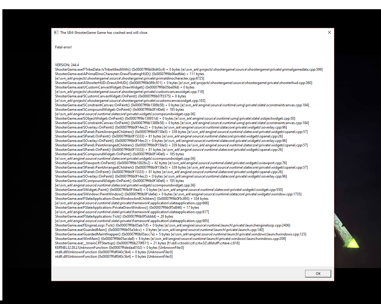 fatal error is here........ :: ARK: Survival Evolved General Discussions